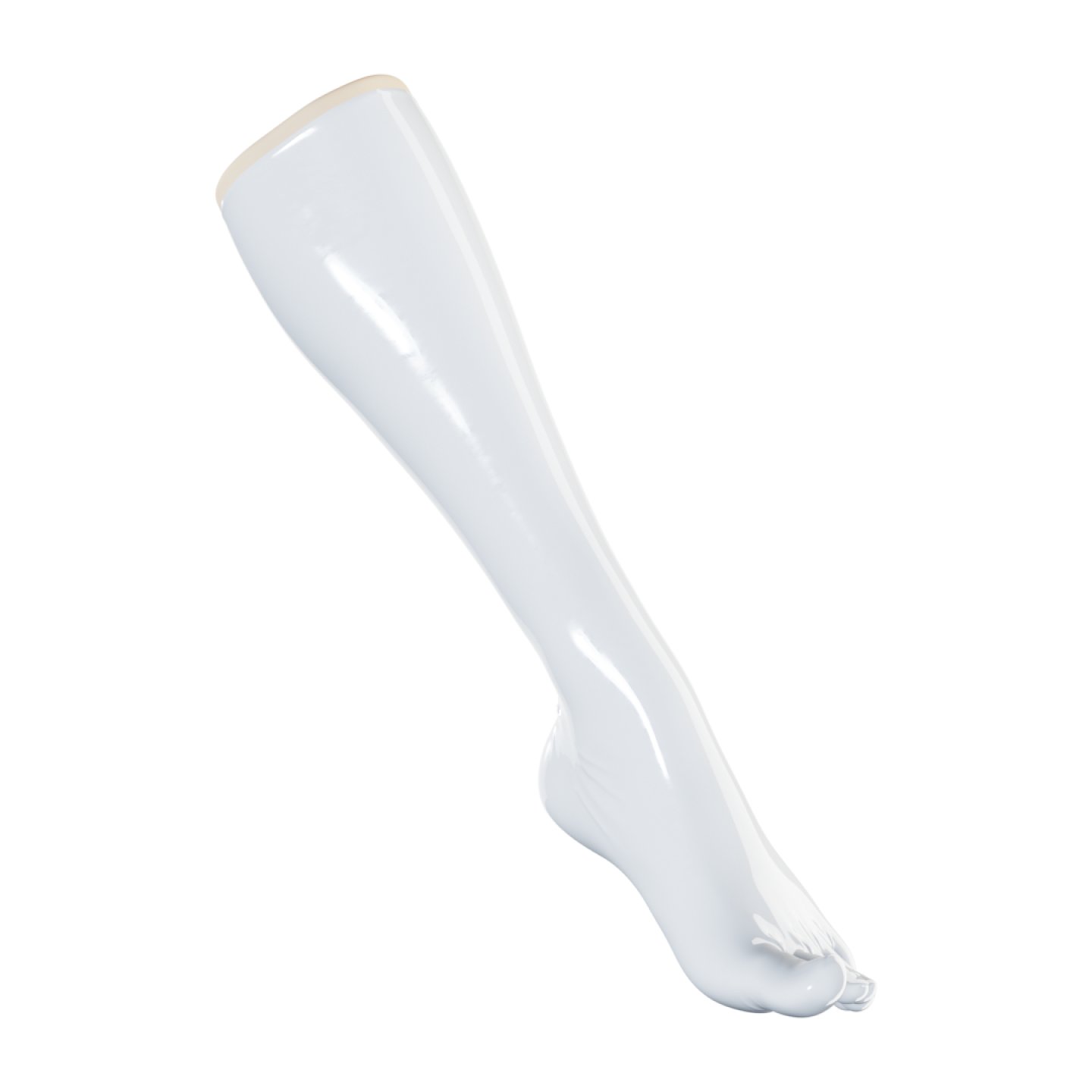 Uniqdsn Latex Toe Socks Knee-High – Pearl White