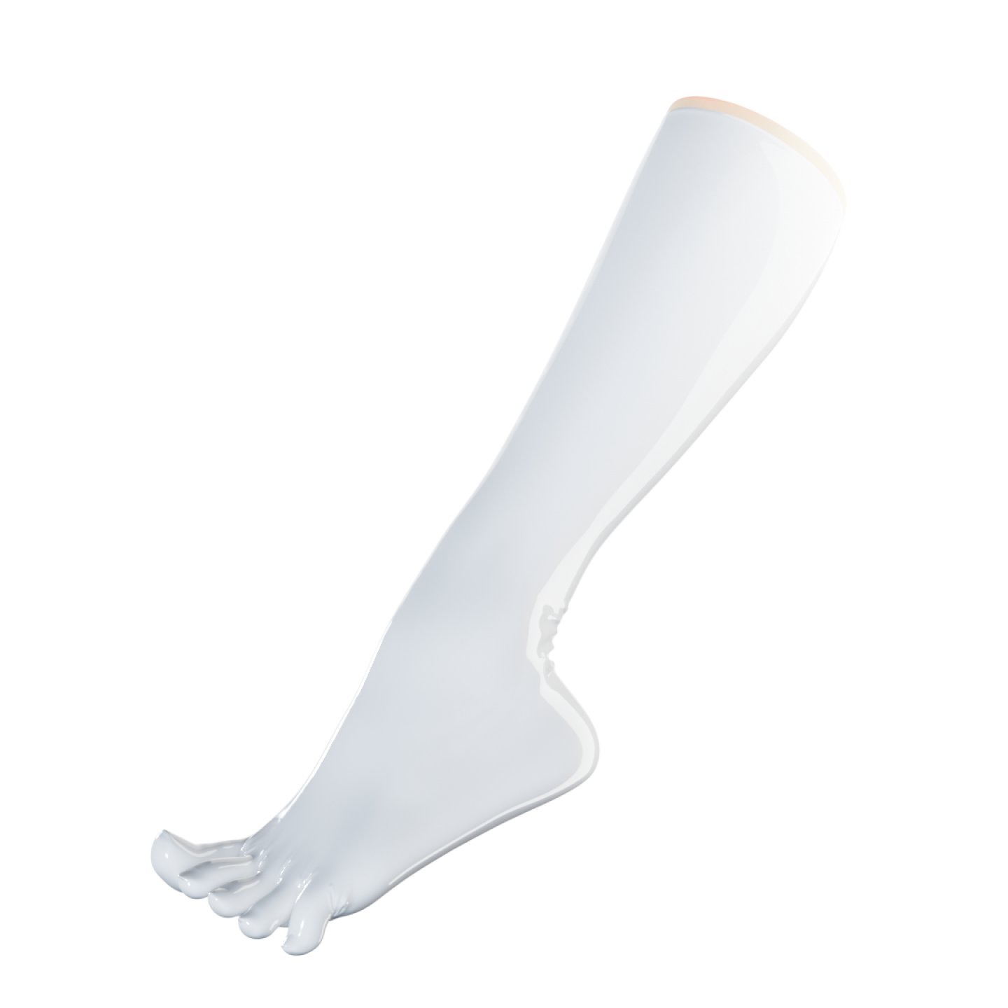 Uniqdsn Latex Toe Socks Knee-High – Pearl White