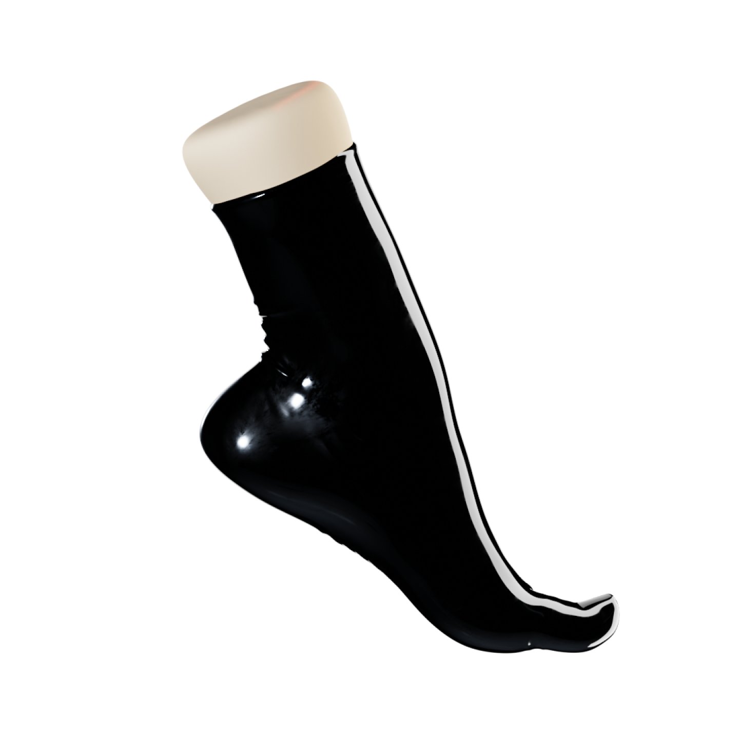 Uniqdsn Latex Toe Socks – Obsidian Black, Ankle